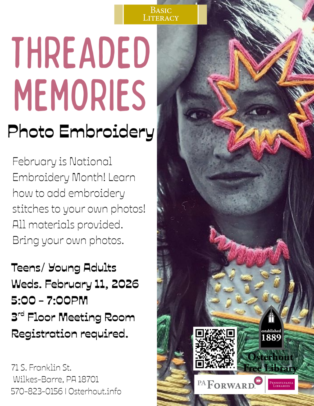 Threaded Memories: Photo Embroidery – Osterhout Free Library